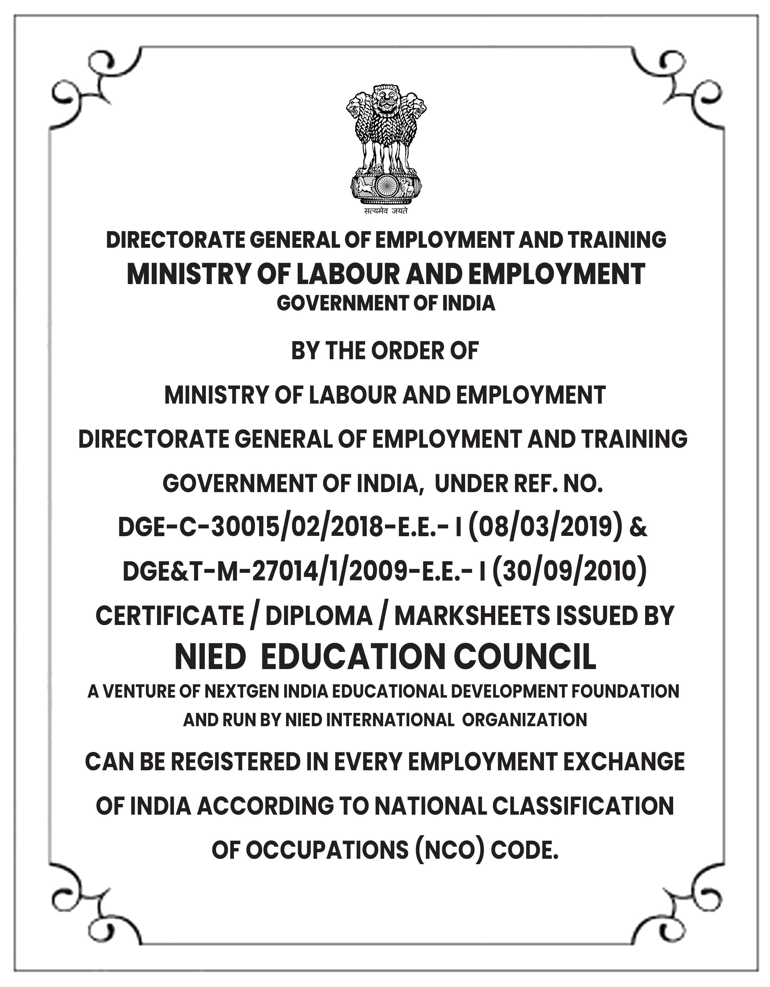 WELCOME TO NIED EDUCATION COUNCIL